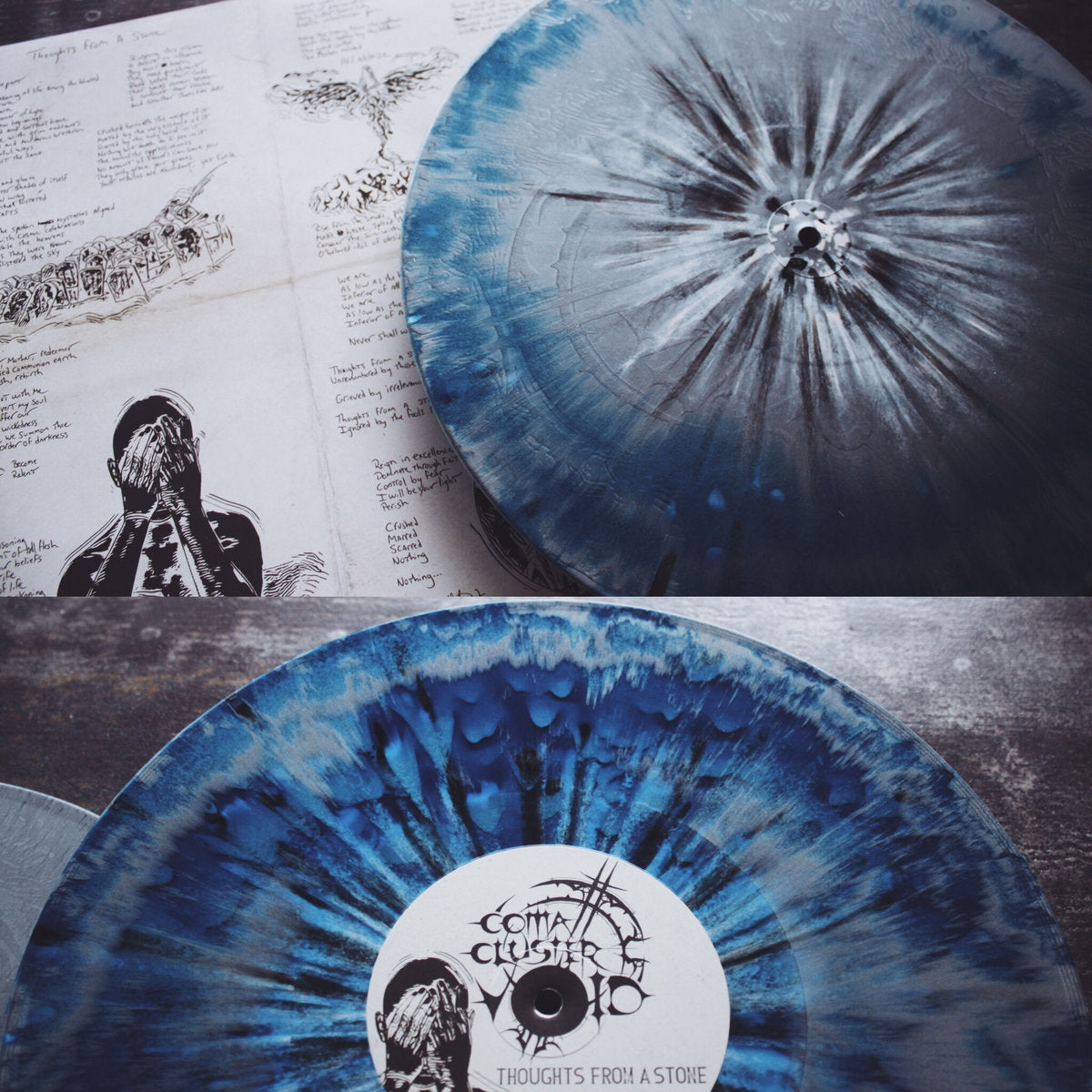 Coma Cluster Void - Thoughts from a Stone - Blue/Silver merge with b&w – Blastbeats Vinyl
